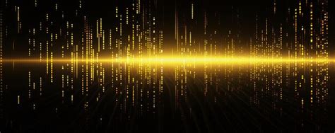 Yellow Binary Code On Dark Creating An Atmosphere Of Data Technology And Cyber Security Focus On