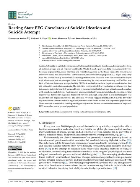 Resting State Eeg Correlates Of Suicide Ideation And Suicide 13bdokru Pdf Major Depressive