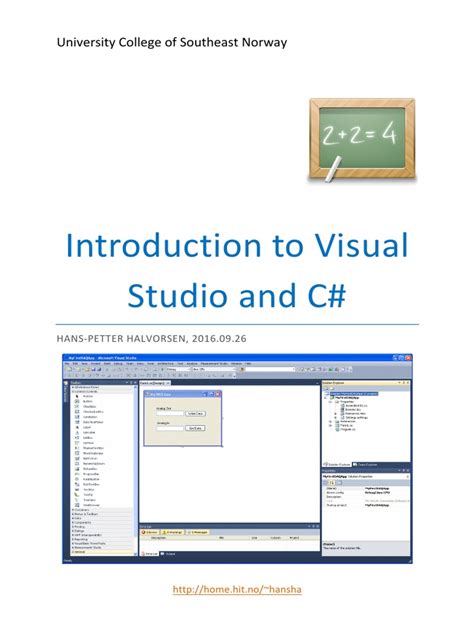 An Introduction To Visual Studio C And The Net Framework For