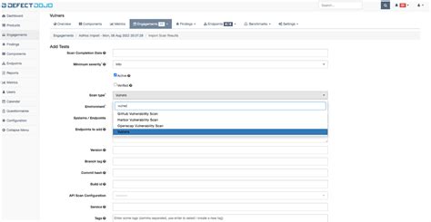 defectdojo plugin vulners docs