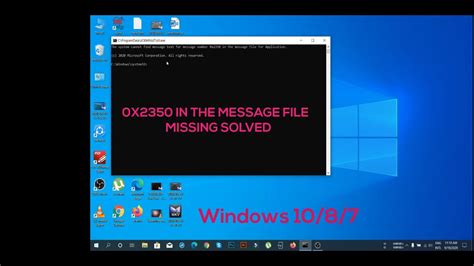 the system cannot find message text for message number 0x2350 in the message file for win 10 8 7