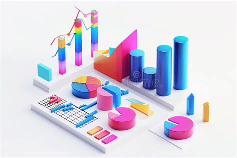 3d Abstract Vector Illustration Business Graph Analysis Stock