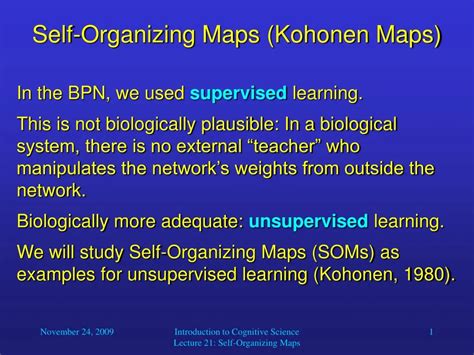 Ppt Self Organizing Maps Kohonen Maps Powerpoint Presentation Free Download Id471046