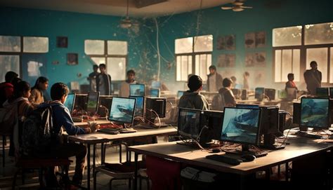 Premium Ai Image A Photo Of A Technologyequipped Classroom In An Underfunded School