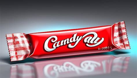 A Red Candy Bar With White Letters That Say Candy In A Red Wrapper