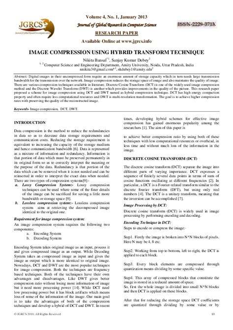 Image Compression Using Hybrid Transform Technique