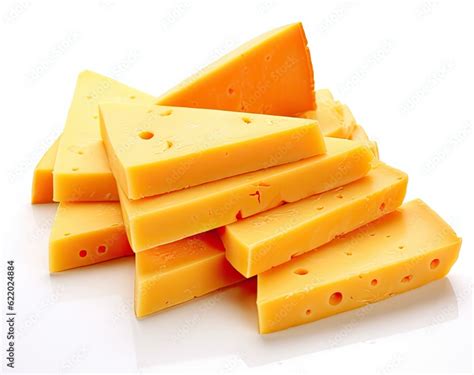 Emmental Cheese Triangle Swiss Cheese Isolated On White Background
