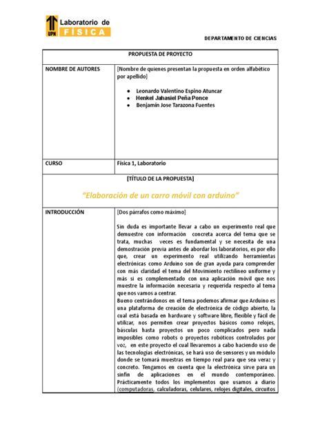Proyecto De Laboratorio Física Pdf Electrónica Arduino