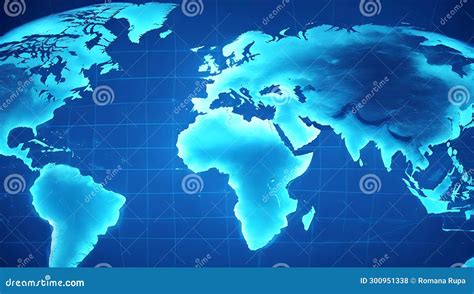 Global Technology Network With A World Map Ai Generated Stock