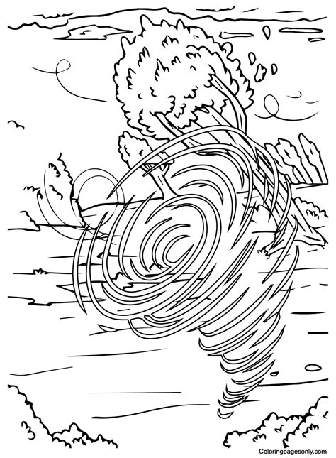 Tornado Coloring Pages Coloring Nation