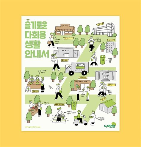 녹색연합 포스터형 리플렛 By 피스오브페이퍼 포트폴리오 노트폴리오 지도 포스터 그래픽 일러스트 지도 디자인
