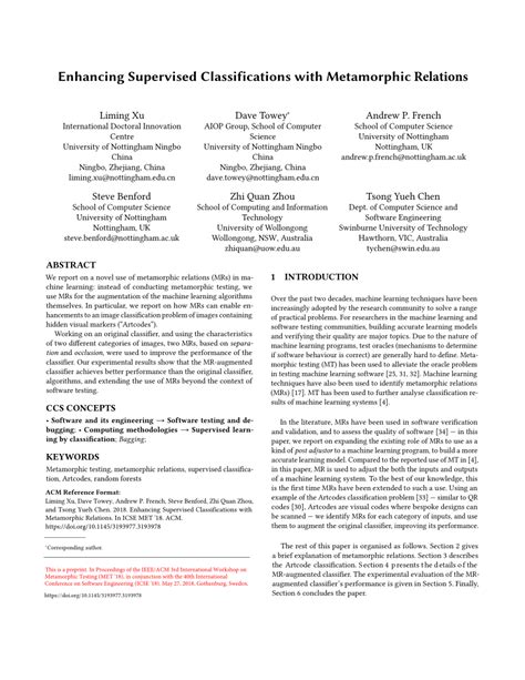 pdf enhancing supervised classifications with metamorphic relations