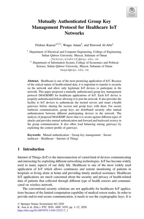 Pdf Mutually Authenticated Group Key Management Protocol For