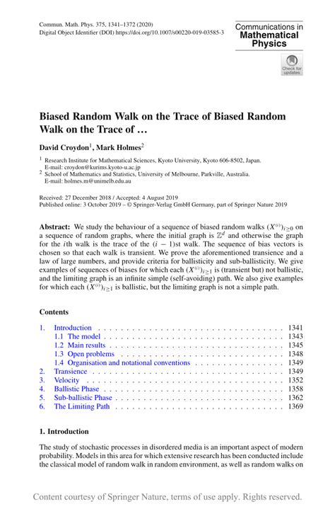 Biased Random Walk On The Trace Of Biased Random Walk On The Trace Of … Request Pdf