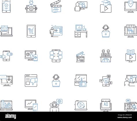 Marketing Firm Line Icons Collection Strategy Branding Advertising Digital Analytics