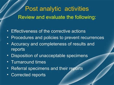 Pre Analytic And Postanalytic Test Management Ppt Manufacturing Industry Industries