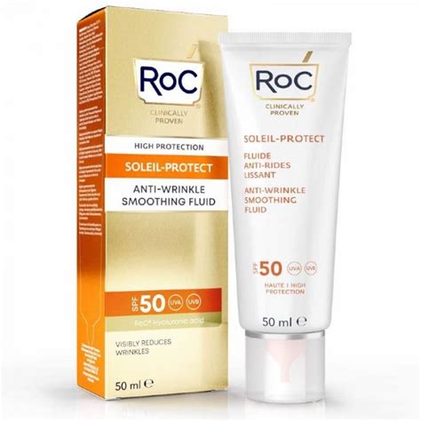 Spf50 слънцезащитен крем против стареене Soleil Protect флуид против бръчки Roc 50 Ml Emag Bg