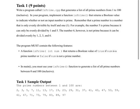Solved Task 1 9 Points Write A Program Called Is Primecpp