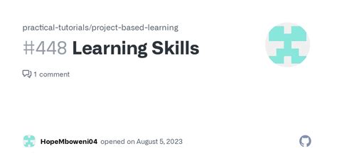 Learning Skills · Issue 448 · Practical Tutorialsproject Based Learning · Github