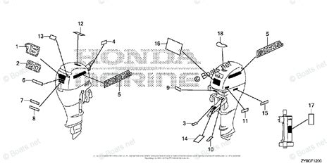 Honda Outboard 2007 And Later Oem Parts Diagram For Label