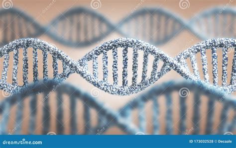 Futuristic Rotating Dna Strand With Genetic Codes And Abstract Geometry 3d Rendering Stock