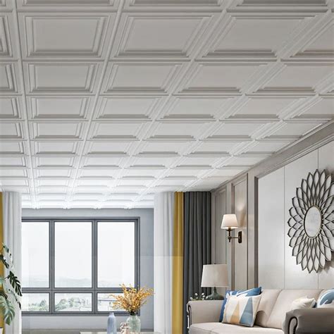 Art3d 2 Ft X 2 Ft Glue Up Or Drop In Pvc Ceiling Tile And Reviews