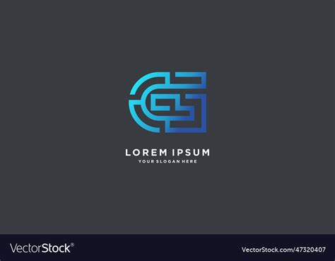 Monogram Logo Initial Letter G With Gradient Vector Image