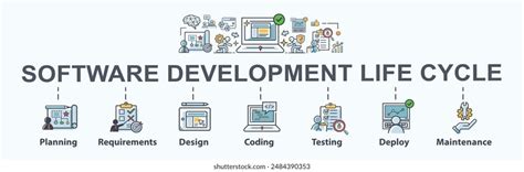 Software Development Life Cycle Banner Web Stock Vector Royalty Free Shutterstock