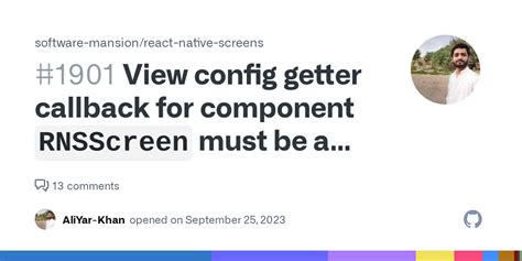 view config getter callback for component `rnsscreen` must be a function received `undefined