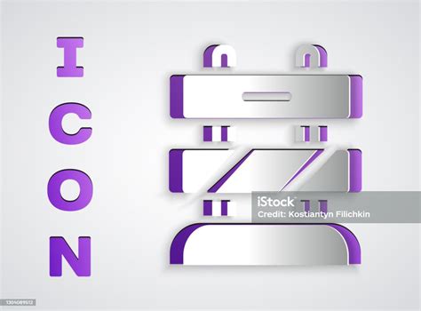 회색 배경에 격리 된 철도 트랙 아이콘의 종이 컷 끝 정지 신호 철도 버퍼는 목적지로 끝납니다 종이 아트 스타일 벡터 0명에 대한 스톡 벡터 아트 및 기타 이미지 Istock