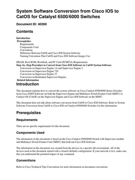 System Software Conversion From Cisco Ios To Pdf Booting Computer Architecture