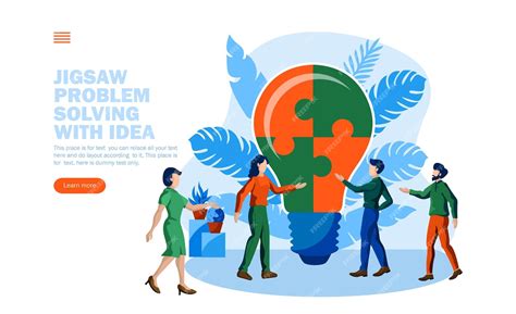 Premium Vector Problem Solving And Creating Idea With Jigsaw Bulb And