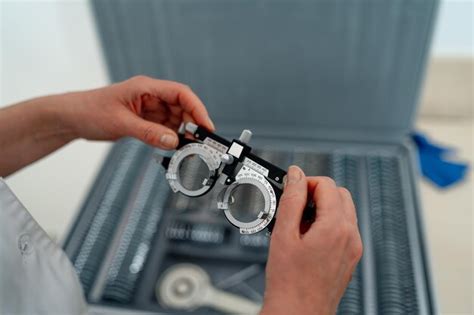 Premium Photo Optometry Glasses Examining Professional Oculist