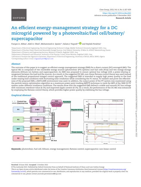 Pdf An Efficient Energy Management Strategy For A Dc Microgrid Powered By A Photovoltaicfuel
