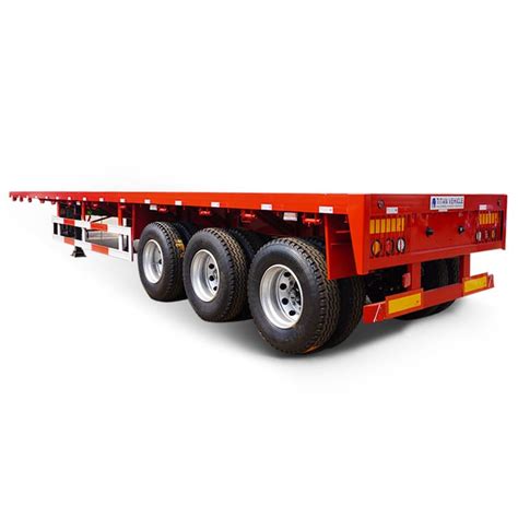 40ft Tri Axle Flatbed Tractor Trailer With Airbag Suspension For Sale
