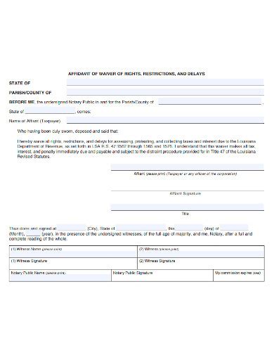 Free 10 Affidavit Of Waiver Samples [ Interest Rights Inheritance ]