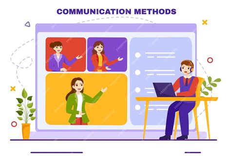 Premium Vector Communication Methods Vector Illustration With Team Referral Marketing And