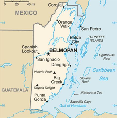 A Map Of Belize Belize Is An Englishspeaking Country That Borders