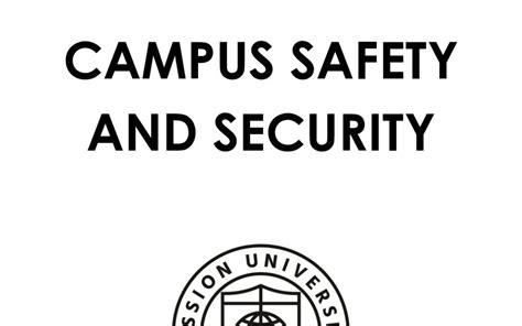Safety And Security Handbook Mission University