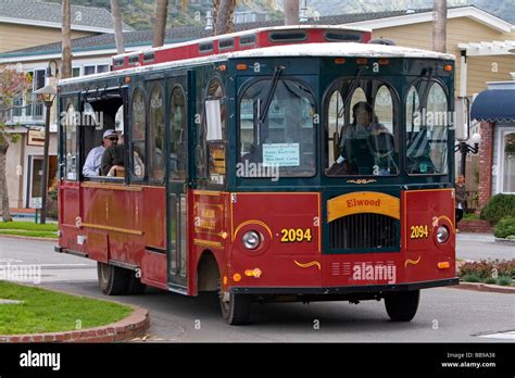 Trolley In The Town Of Avalon On Catalina Island California Usa Stock