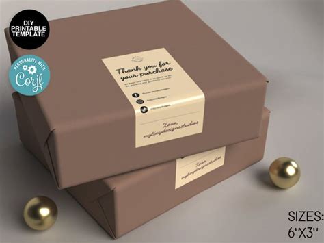 Packaging Label Box Custom Editable Box Seal Sticker DIY Packaging Sticker Design Box