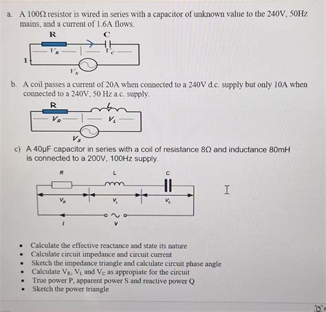 Solved A 100Ω Resistor Is Wired In Series With A Capacitor