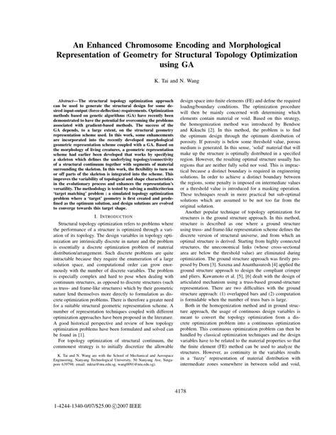 Pdf An Enhanced Chromosome Encoding And Morphological Representation