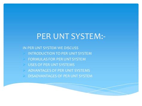 Electrical And Electronics Study Portal All About Per Unit System