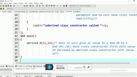 Constructor And Destructor Calling Sequence Youtube