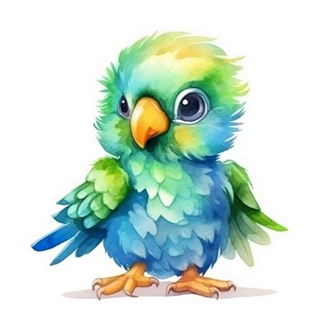 Acuarela De Un Loro Foto Premium