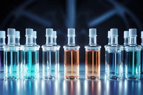 Premium Ai Image Liquid Samples In Lab Containing Medicine In Glass Vials And Ampoules