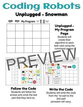 Bee Bot Plugged Unplugged Coding Robots Build A Snowman TpT