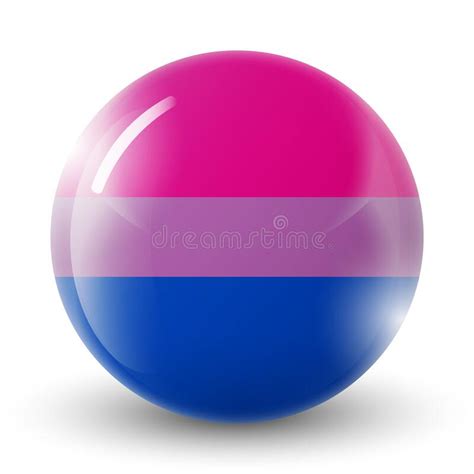 Glass Light Ball With Flag Of Bisexual Round Sphere Template Icon