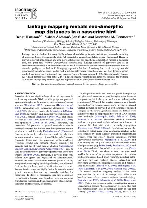 Pdf Linkage Mapping Reveals Sex Dimorphic Map Distances In A